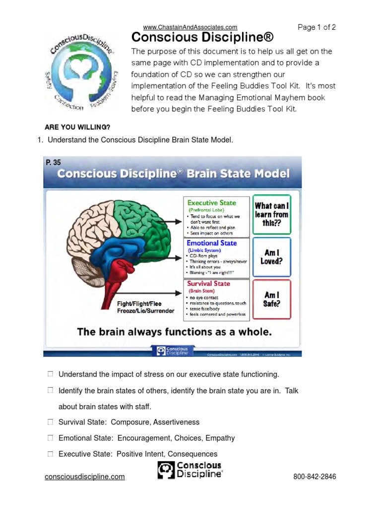 Conscious Discipline®: Are You Willing? | PDF | Applied Psychology ...