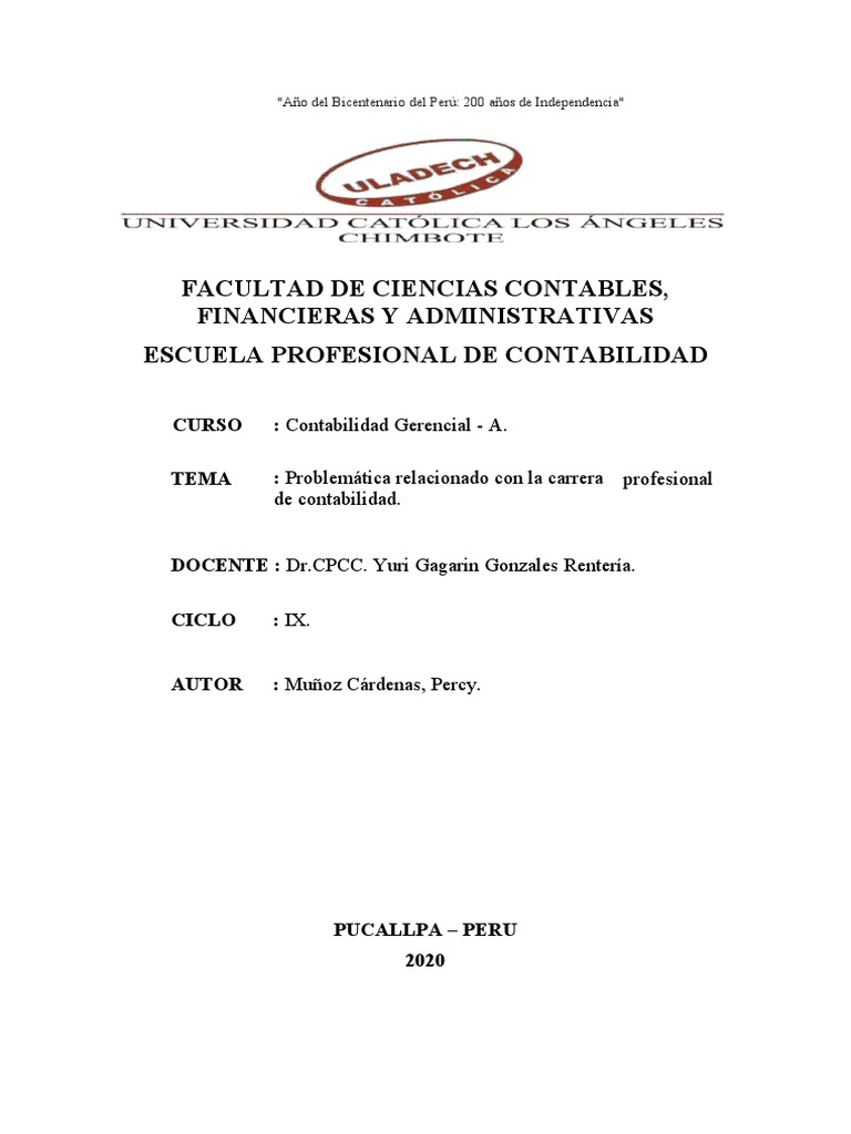 Problemática Relacionado Con La Carrera Profesional de Contabilidad ...
