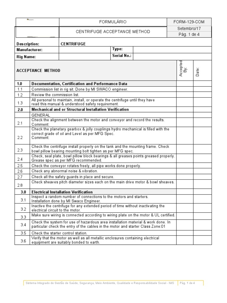 FORM-129-COM - Centrifuge Assessment and Functional Testing Method ...