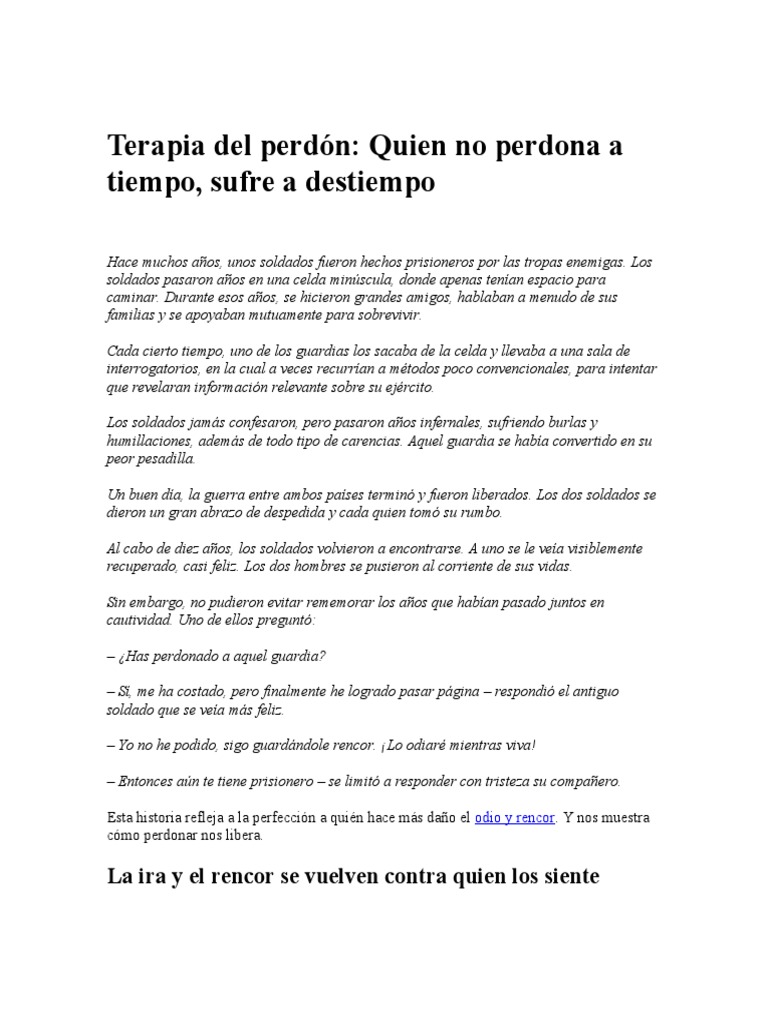 Terapia Del Perdón | PDF | Ira | Perdón
