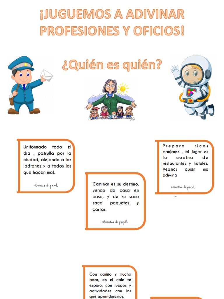 Adivinanzas Oficios y Profesiones | PDF