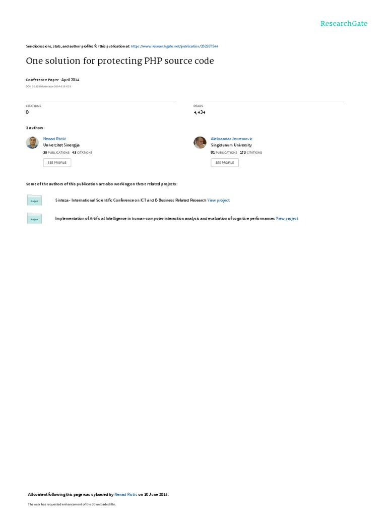 15 One Solution For Protecting PHP Source Code | Download Free PDF | Cryptography | Php
