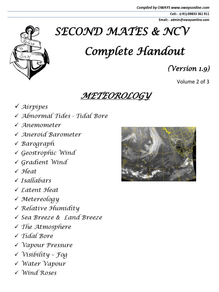 OWAYS 2nd Mate & NCV Met, Constr, Stab, BEWKP Ver 1.9 Volume 2 of 3 ...