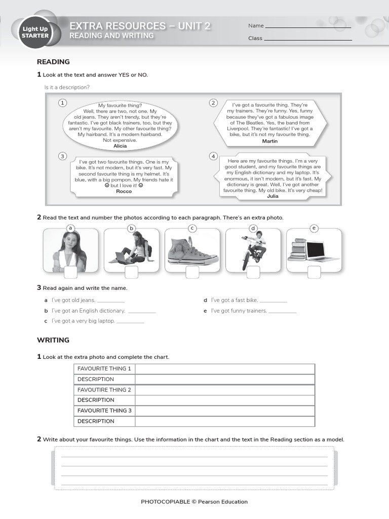 Extra Resources - Unit 2: Reading and Writing | PDF | English Language ...