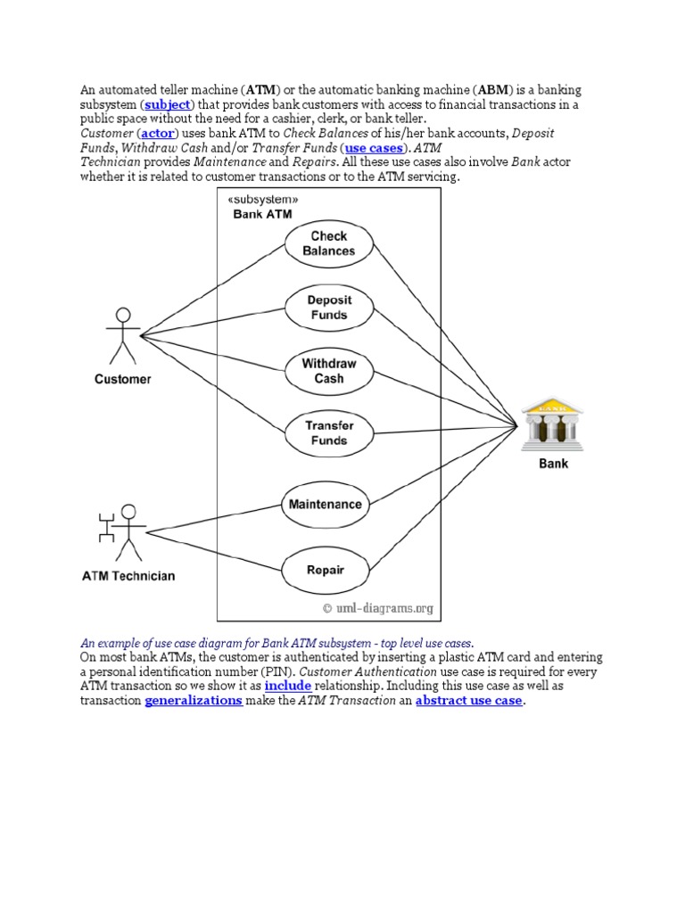 Atm Uml Diagram | Download Free PDF | Automated Teller Machine | Class (Computer Programming)