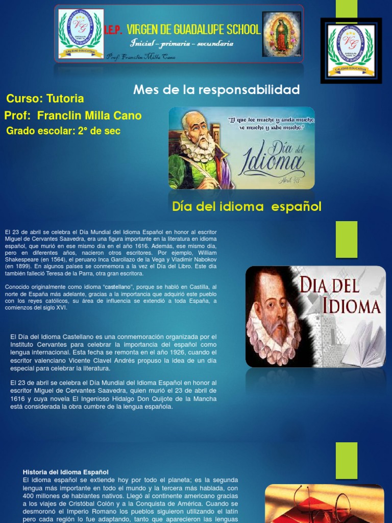 Celebración del Día del Idioma Español | PDF | España | Idiomas