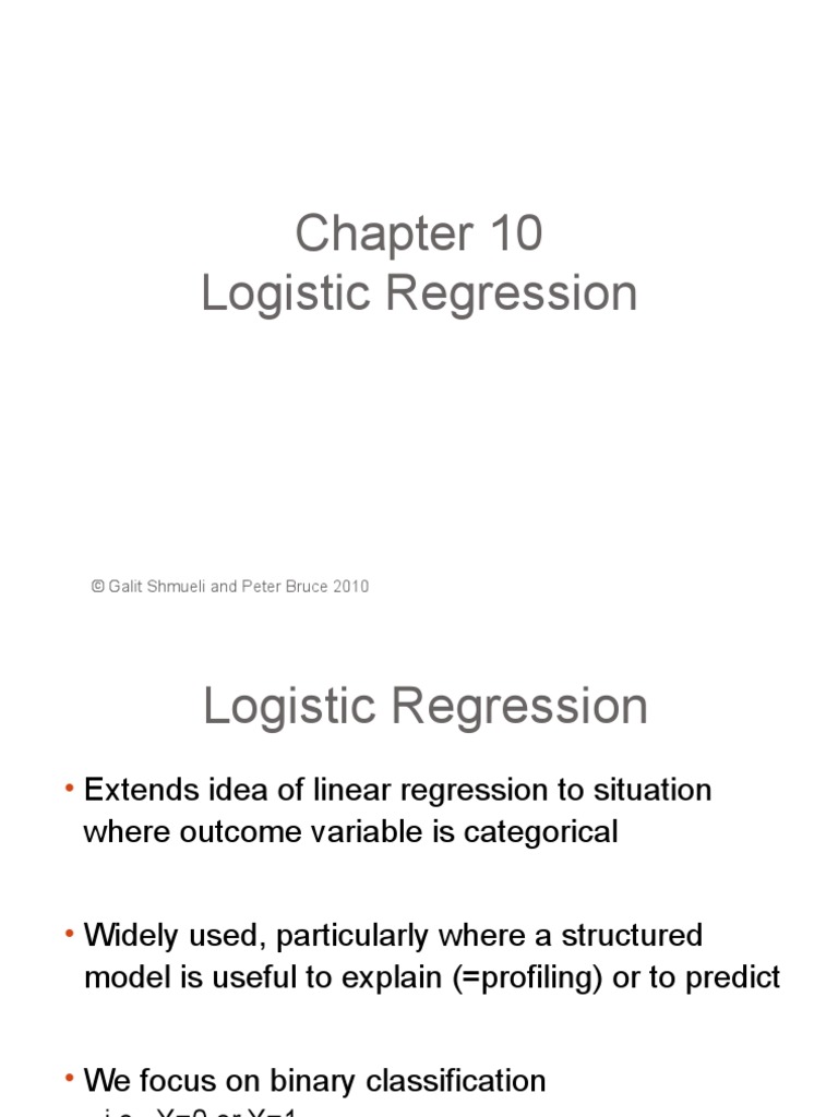 Chap10 Logistic Regression | PDF | Logistic Regression | Dependent And Independent Variables