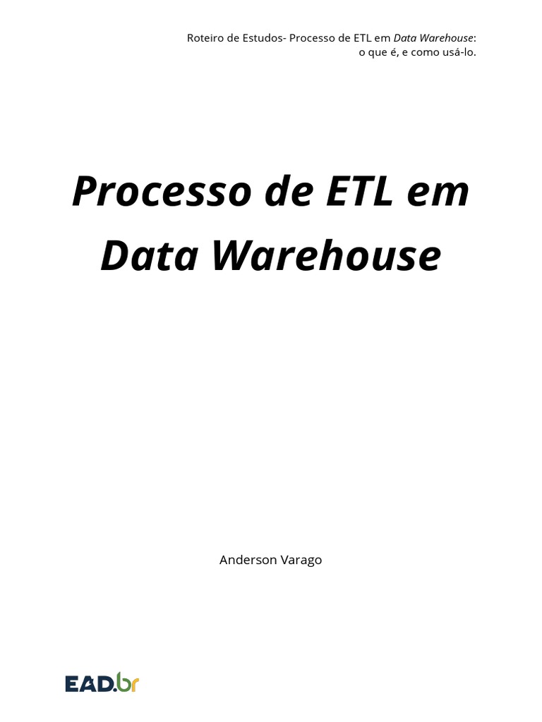 Processo de ETL | PDF | Armazém de dados | Inteligência empresarial