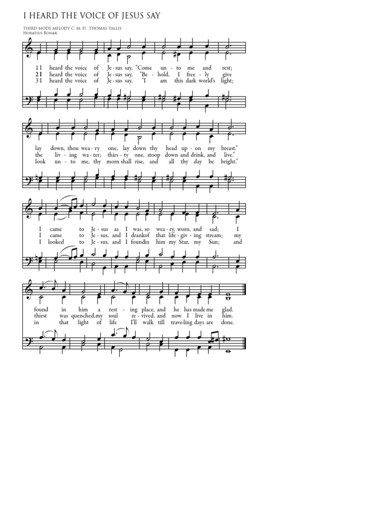 I Heard The Voice of Jesus Say: Third Mode Melody C. M. D. Thomas ...
