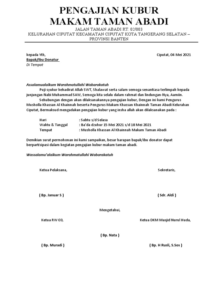 Proposal Ngaji Kubur | PDF
