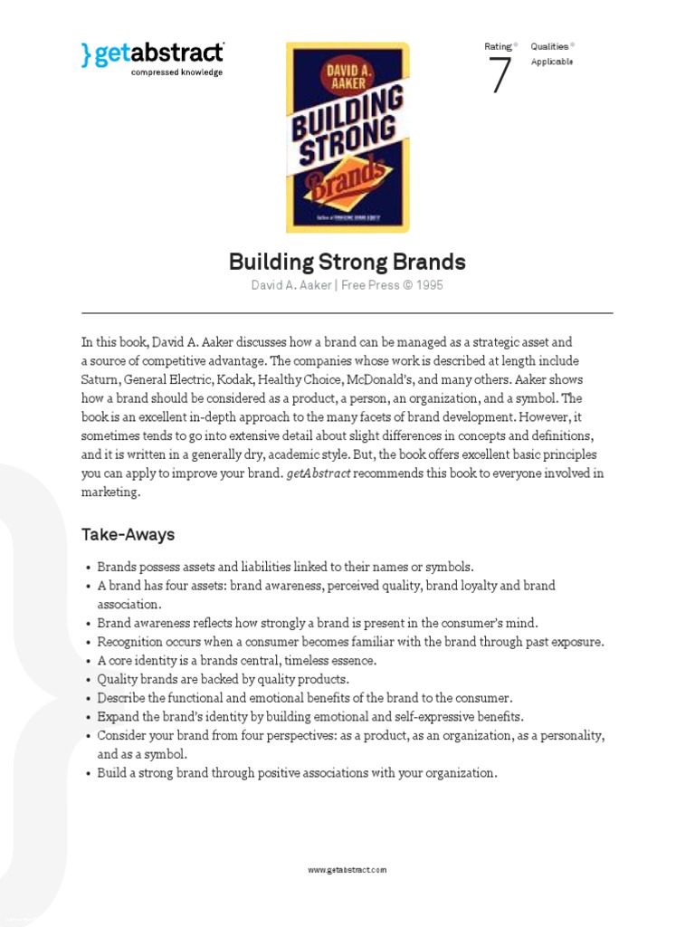 Building Strong Brands Aaker en 359 | PDF | Brand | Market (Economics)
