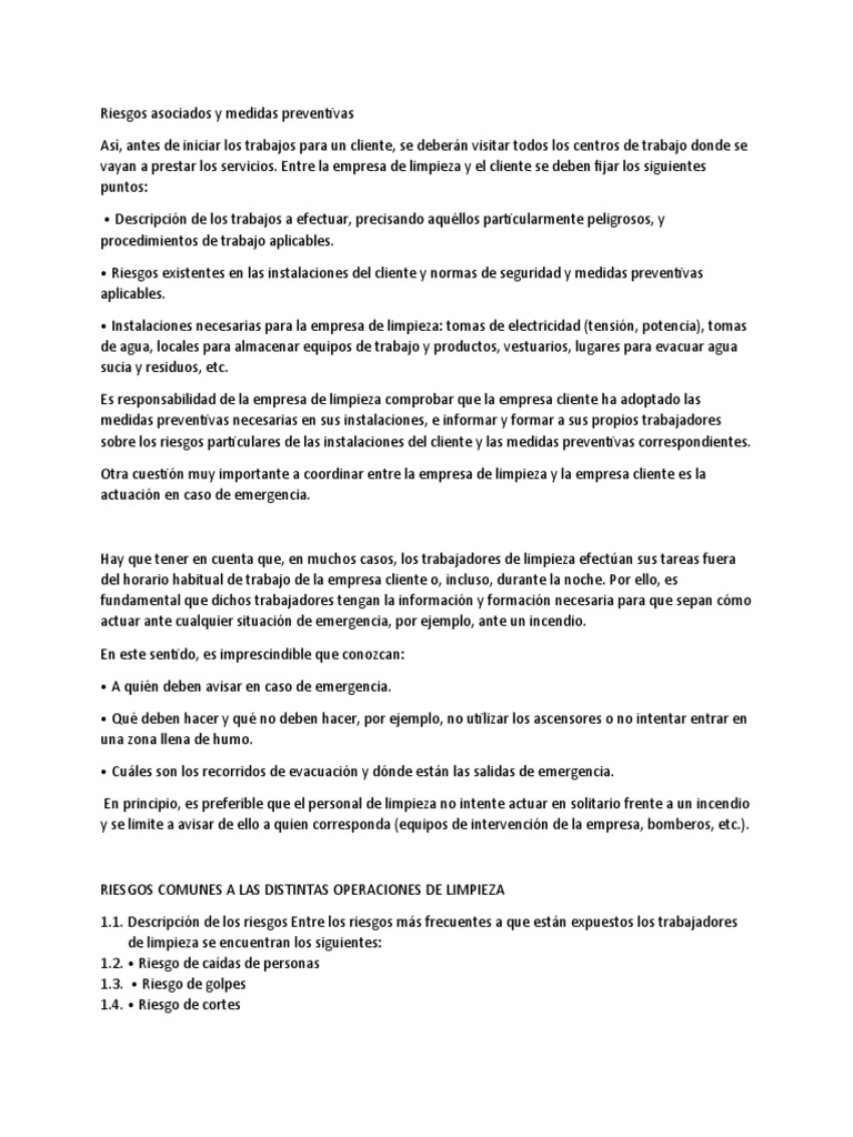 Riesgos Asociados y Medidas Preventivas | PDF | Empresas | Cliente