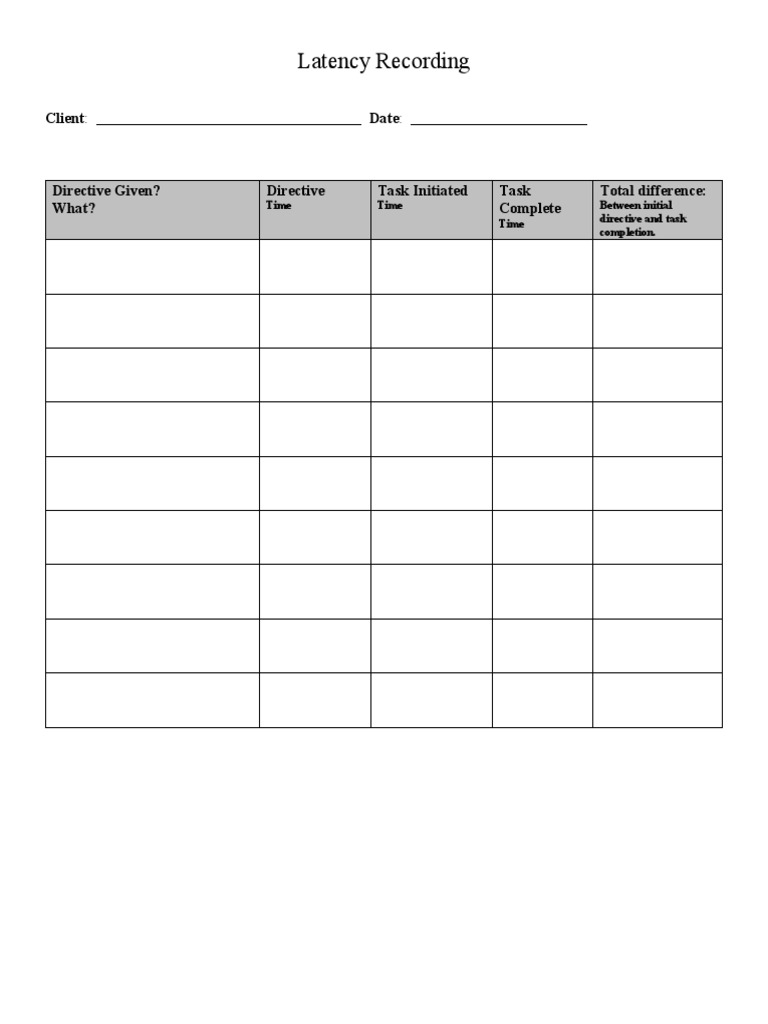 Latency Recording | PDF