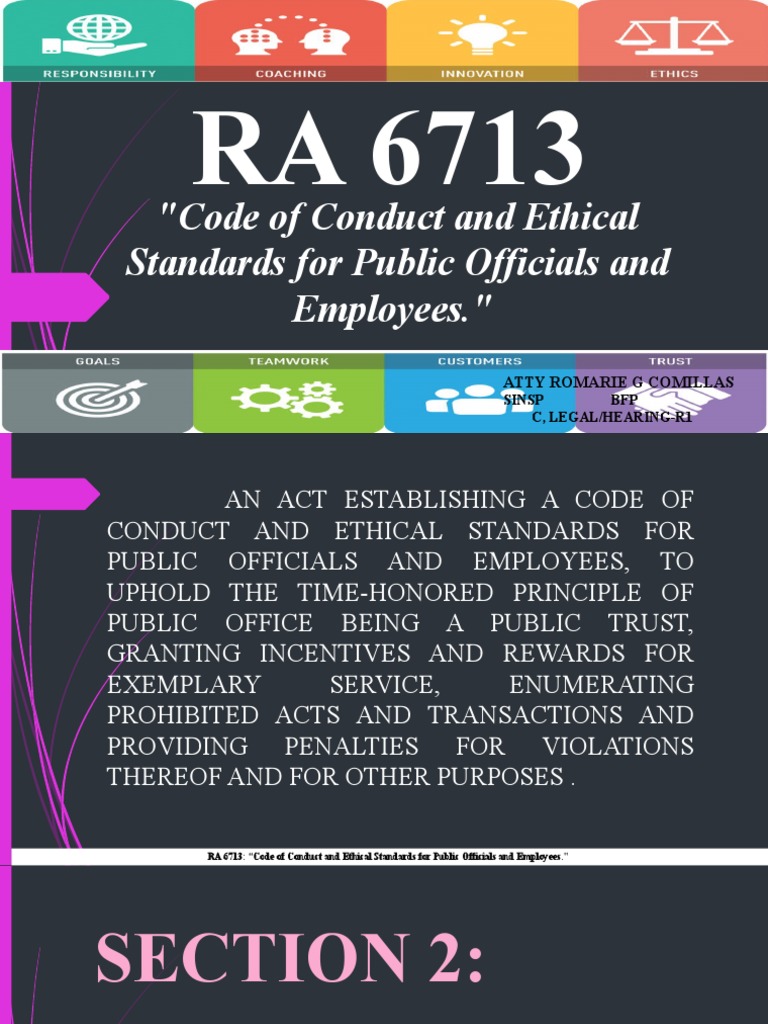 Ra 6713 Code of Conduct | PDF | Conflict Of Interest | Prosecutor