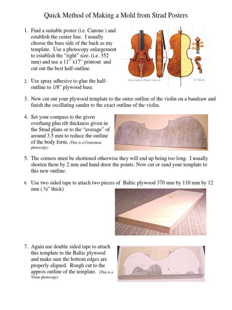 Quick Approach To Making A Mold From Strad Posters - Revise | PDF ...