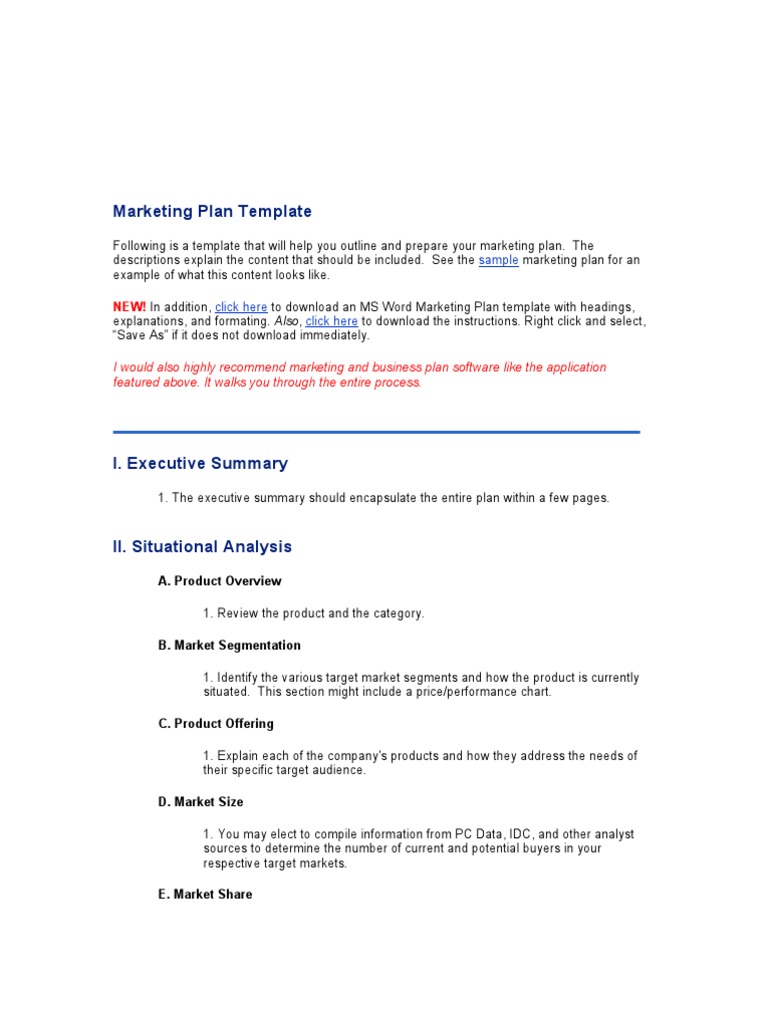 Marketing Plan Template | PDF | Perfume | Marketing