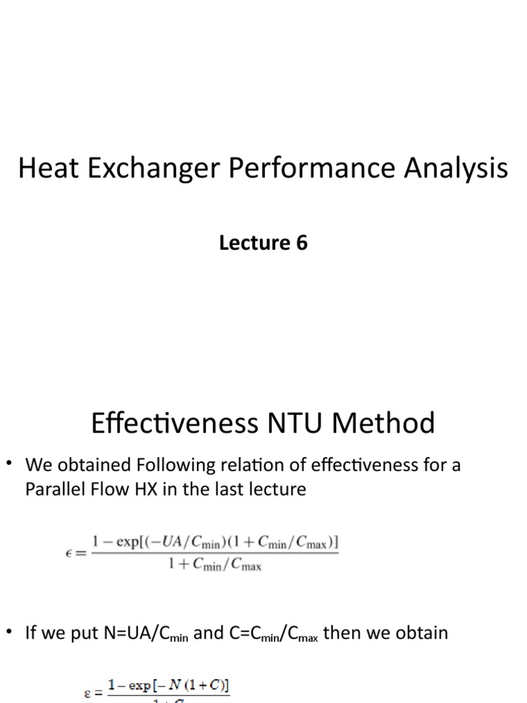 Heat Exchanger Performance Analysis | PDF