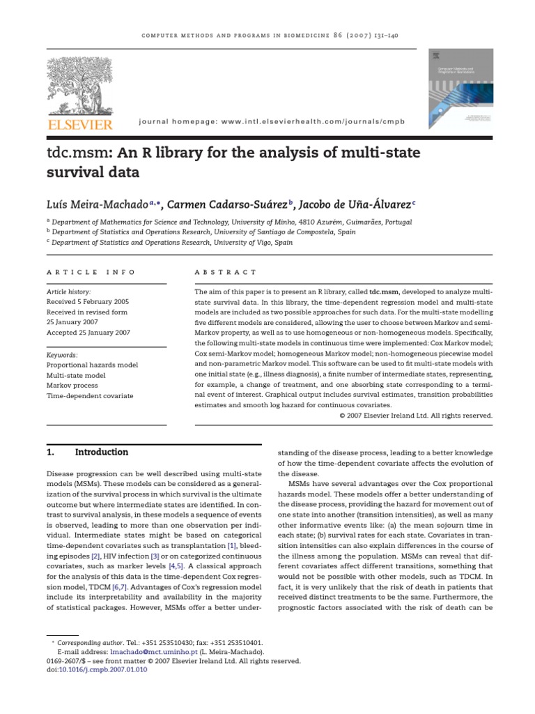 TDC - MSM: An R Library For The Analysis of Multi-State Survival Data ...
