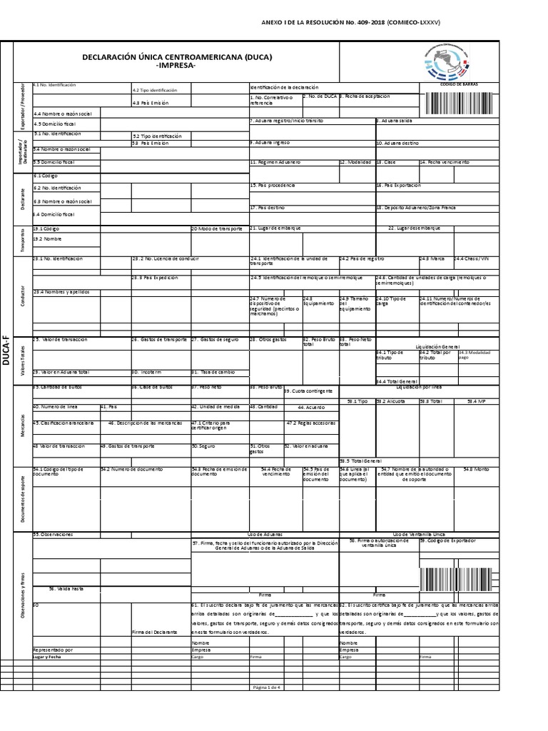 Formato Duca Excel | PDF | aduana | Relaciones internacionales
