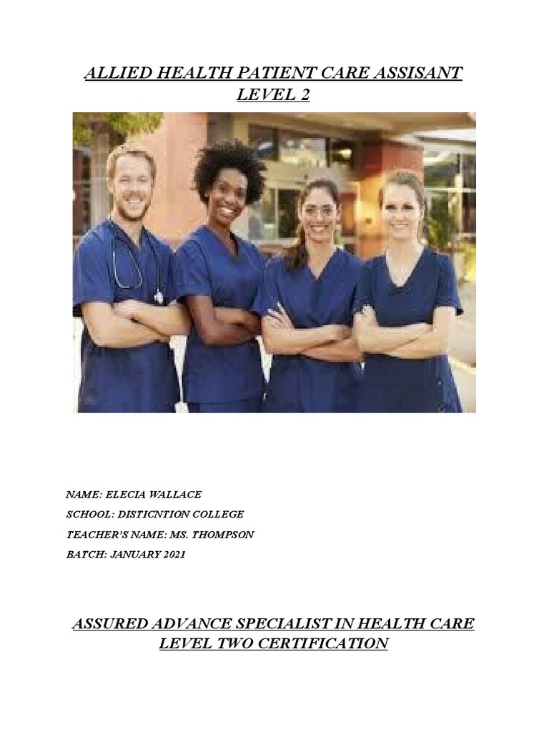 Allied Health Patient Care Assisant Level 2 | PDF