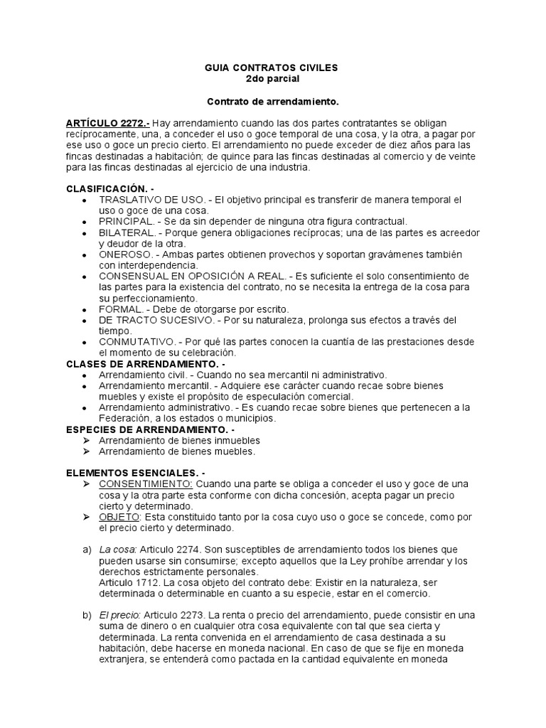 Guia Contratos Civiles (México) | PDF | Alquiler | Sociedad de ...