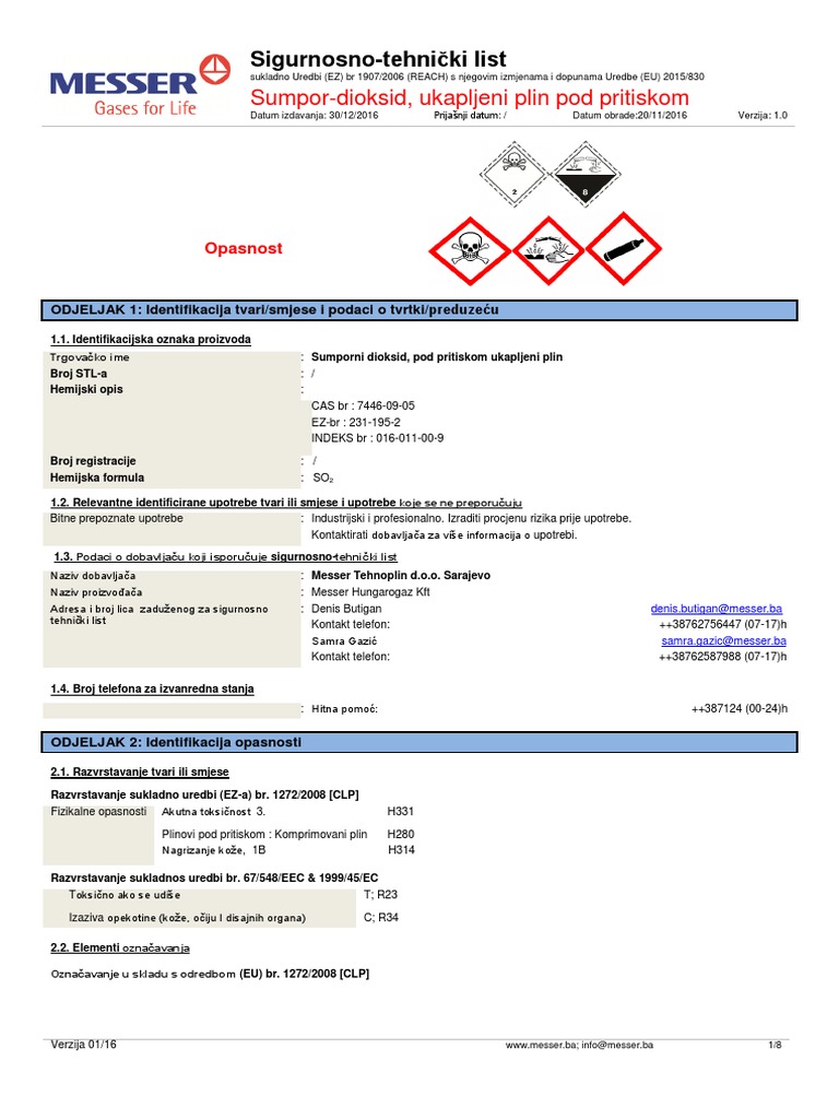 So2 - MSDS | PDF