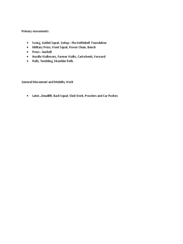 Dan John Primary Intervention Movements | PDF