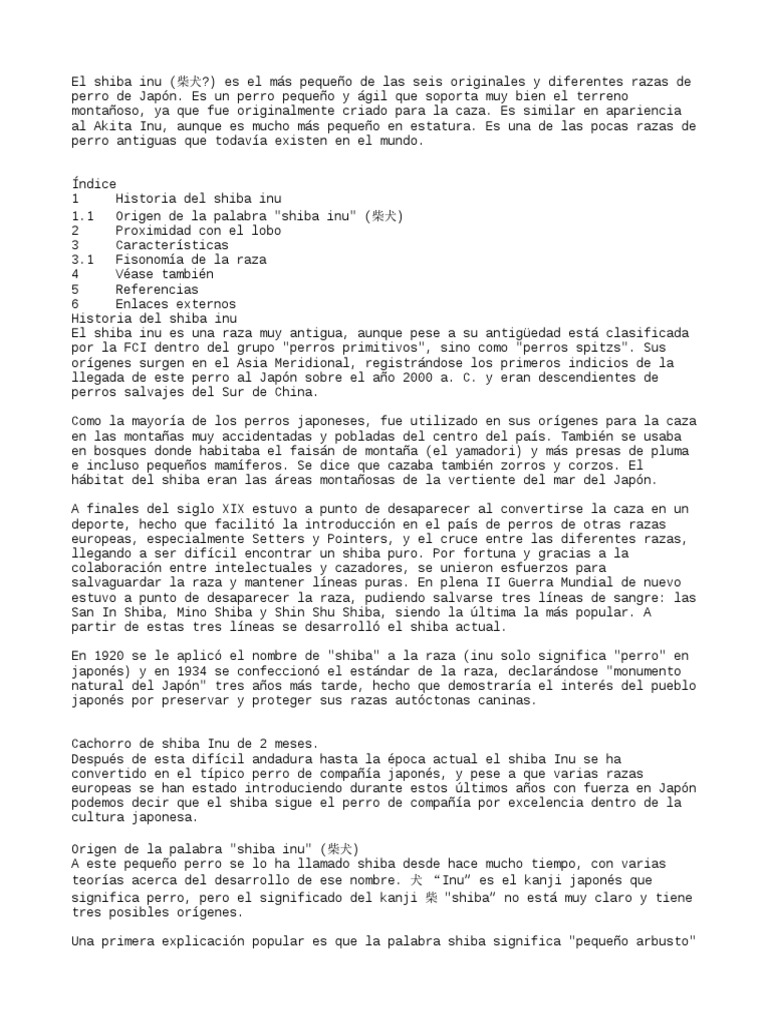 Shiva Inu | PDF | Razas de mamíferos | Tipos de perros