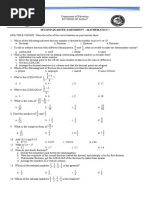 Grade 7 Fraction Test | PDF | Fraction (Mathematics) | Mathematical Objects