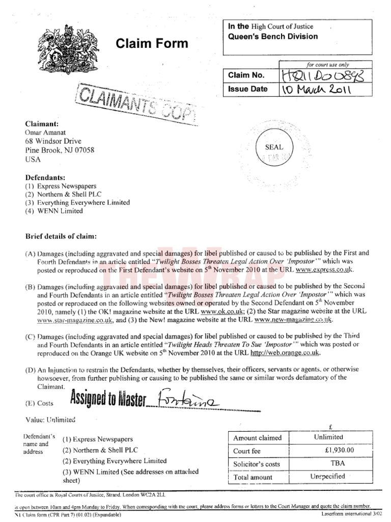 Amanat Claim Form | PDF | Board Of Directors | The Twilight Saga (Film ...