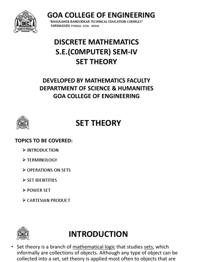 Set Theory Merged | PDF | Set (Mathematics) | Mathematical Concepts