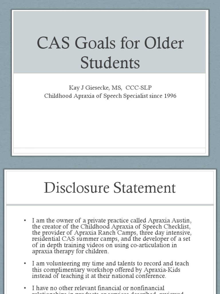 Goals and Strategies for Developing Intelligible Speech in Older ...