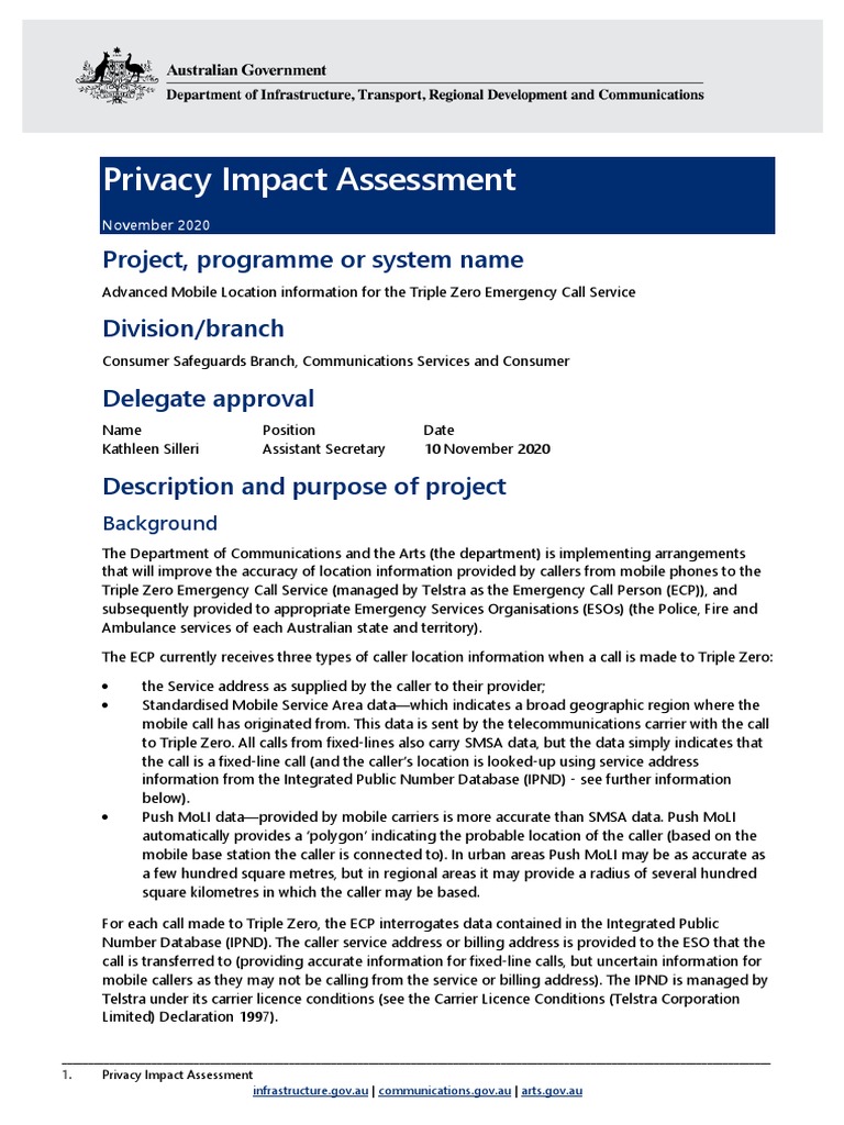 Privacy Impact Assessment - Advanced Mobile Location Information For ...