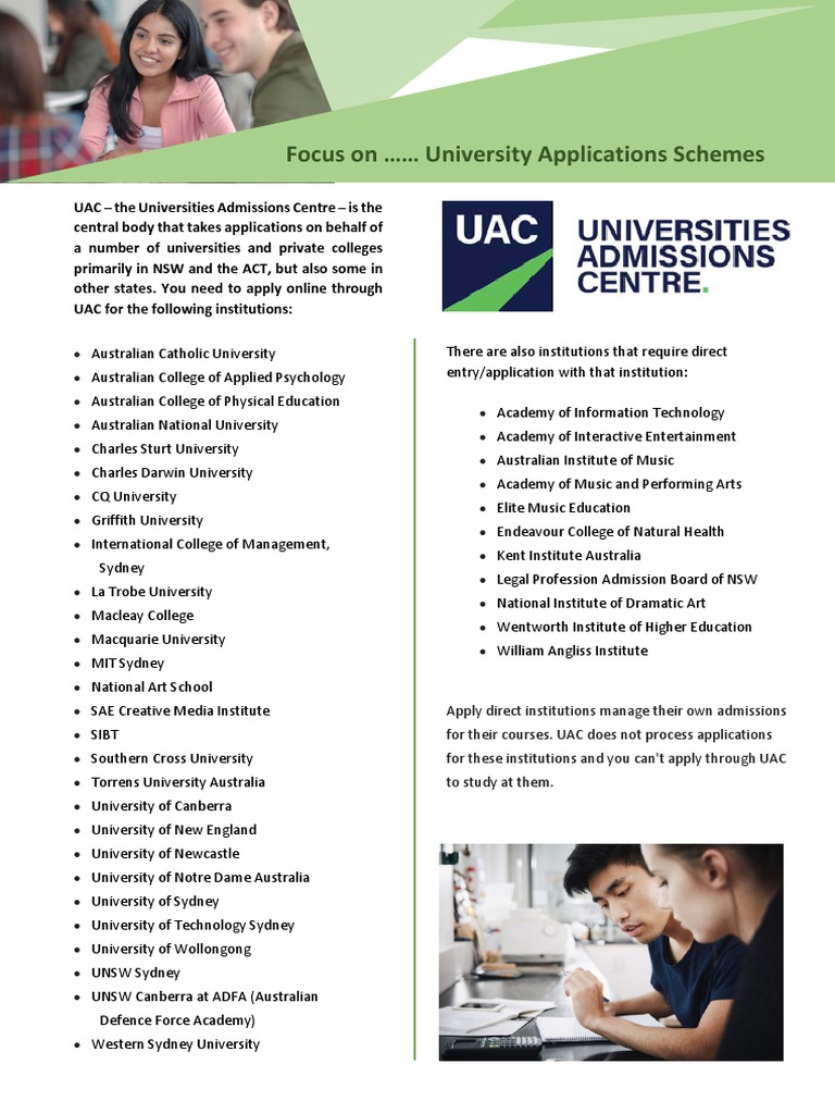 Focus On University Applications Schemes | PDF | Sydney | New South Wales