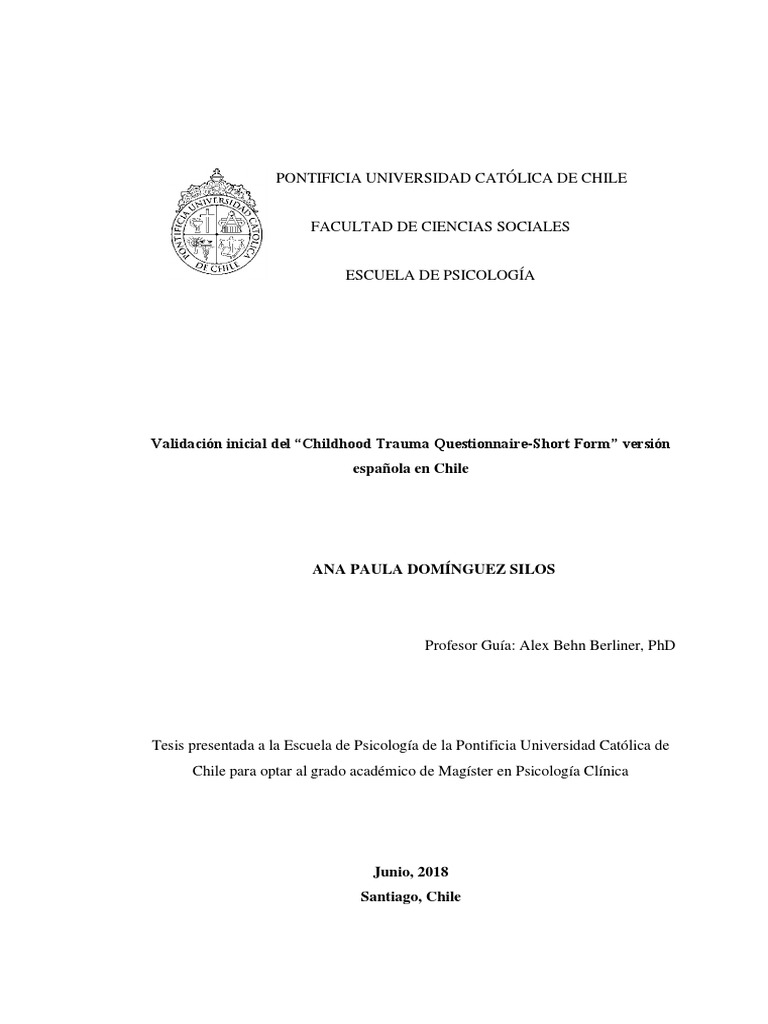 Validación de CTQ-SF | Descargar gratis PDF | Depresión (estado de ...