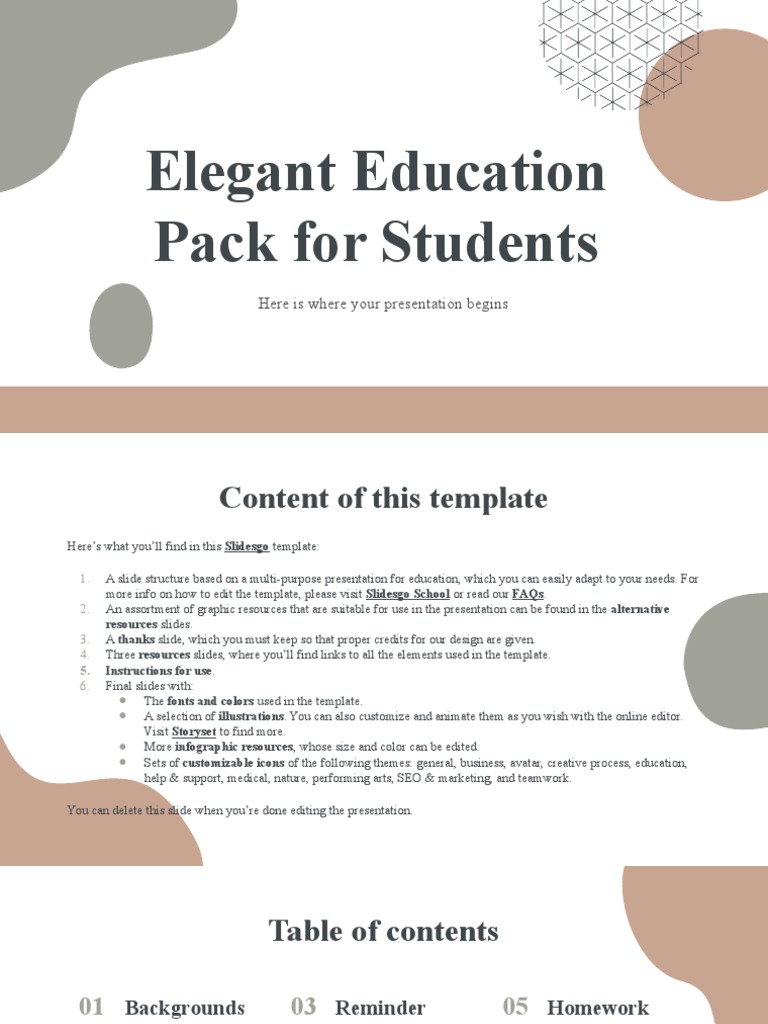 Elegant Education Pack For Students by Slidesgo | PDF | Planets | Saturn