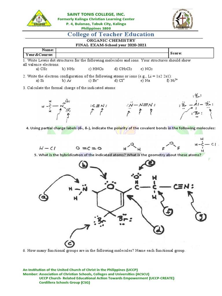 Final Exam ORGANIC CHEMISTRY | PDF
