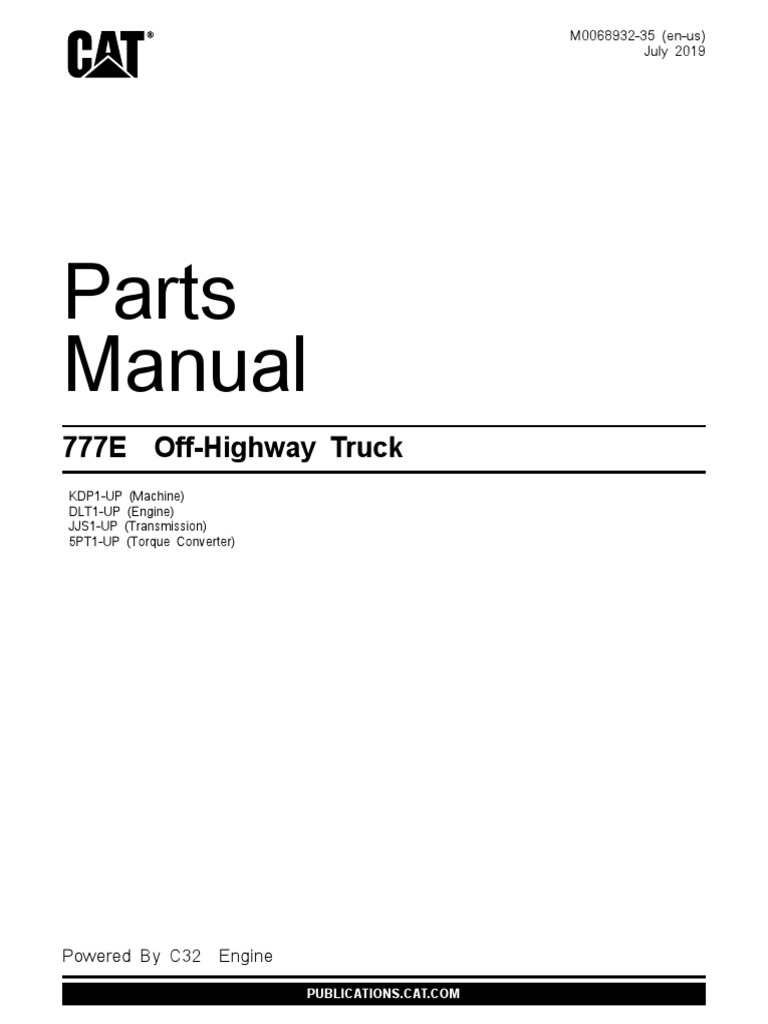 Parts Manual: 777E Off-Highway Truck | PDF | Transmission (Mechanics ...
