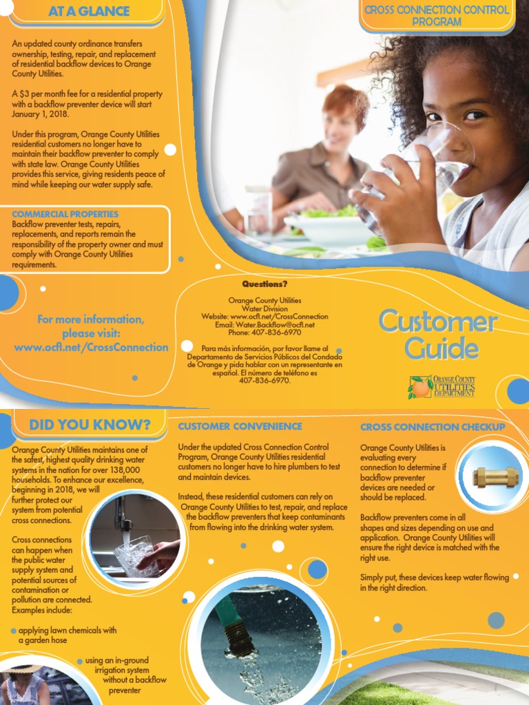 Cross Connection Control Program Customer Guide | PDF | Water ...