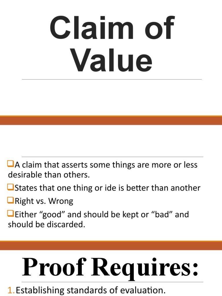 Claim of Value | PDF