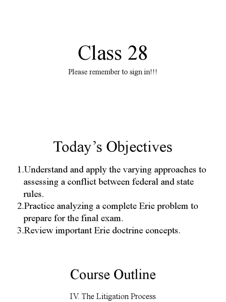 Spring 2021 Civil Procedure Class 28 Lesson Plan Powerpoint | PDF ...