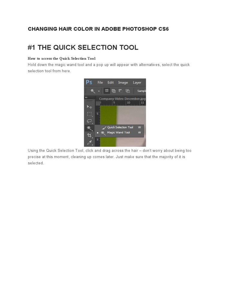 Changing Hair Color in Adobe Photoshop CS6 | PDF | Adobe Photoshop ...