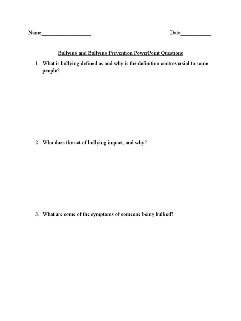 Bullying and Bullying Prevention Handout | PDF