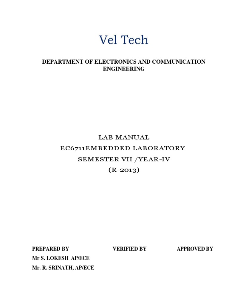 Ec6711 Embedded Lab Manual | PDF | Analog To Digital Converter | Engineering