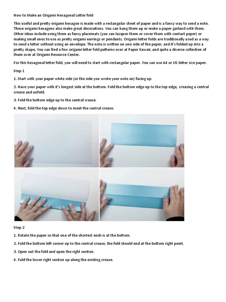 Origami Hexagonal Letter Fold Guide | PDF | Language Arts & Discipline