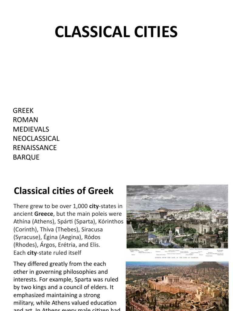 Classical Cities: Greek Roman Medievals Neoclassical Renaissance Barque ...