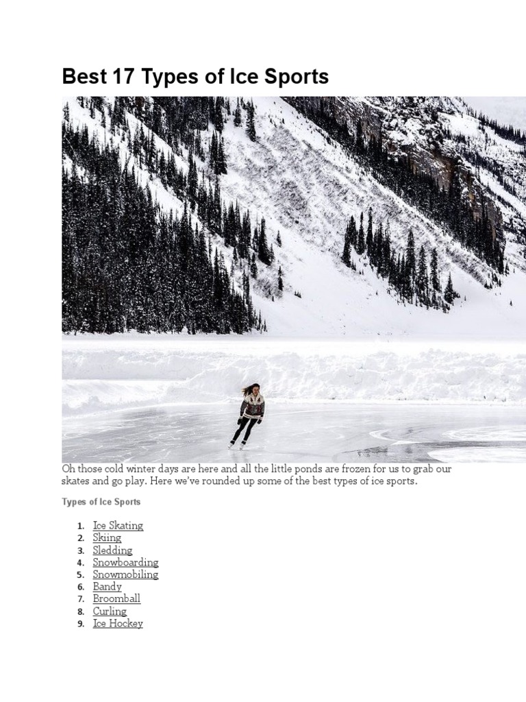 Best 17 Types of Ice Sports | PDF | Sledding | Ice Hockey