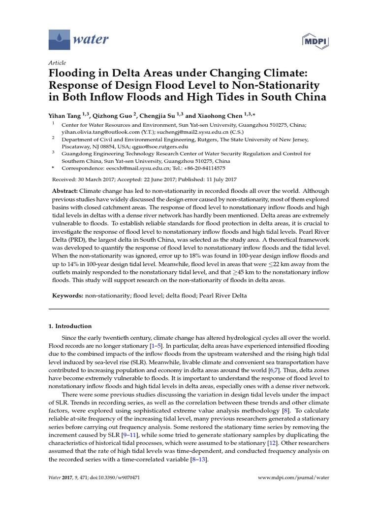 Flooding in Delta Areas Under Changing Climate Res | PDF | Pearl River ...