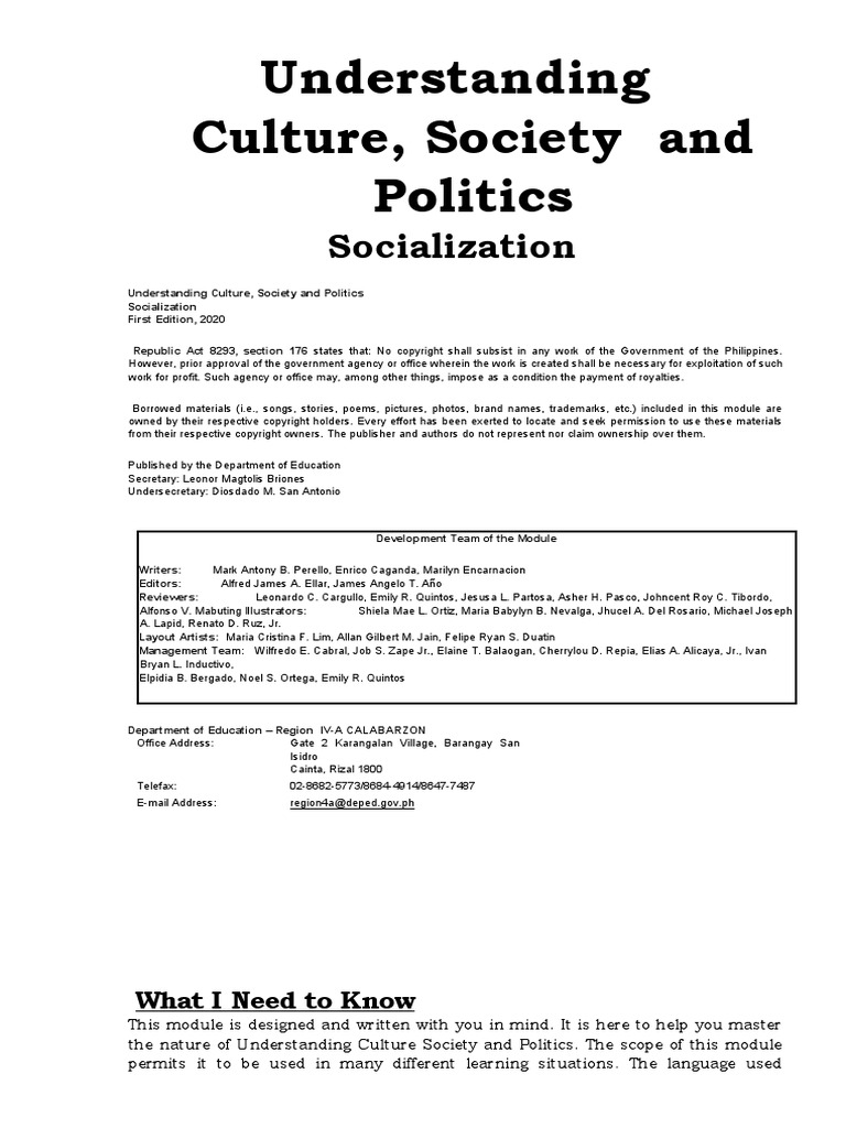 Ucsp Module Week 7 Pdf Socialization Identity Social Science