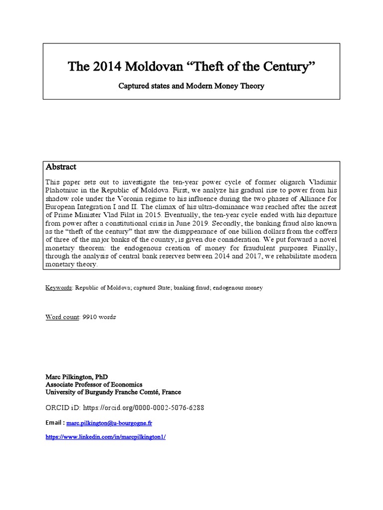 The 2014 Moldovan Theft of The Century Anonymous IJPE | Download Free ...